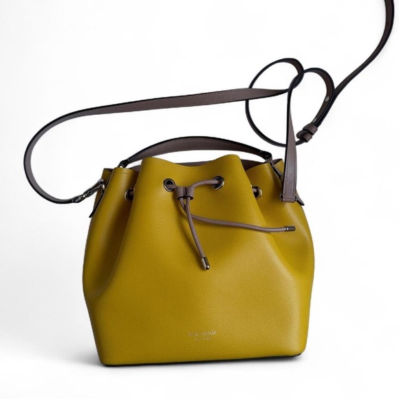 kate spade | Bags | Kate Spade Vivian Canary Yellow Crossgrain Leather ...